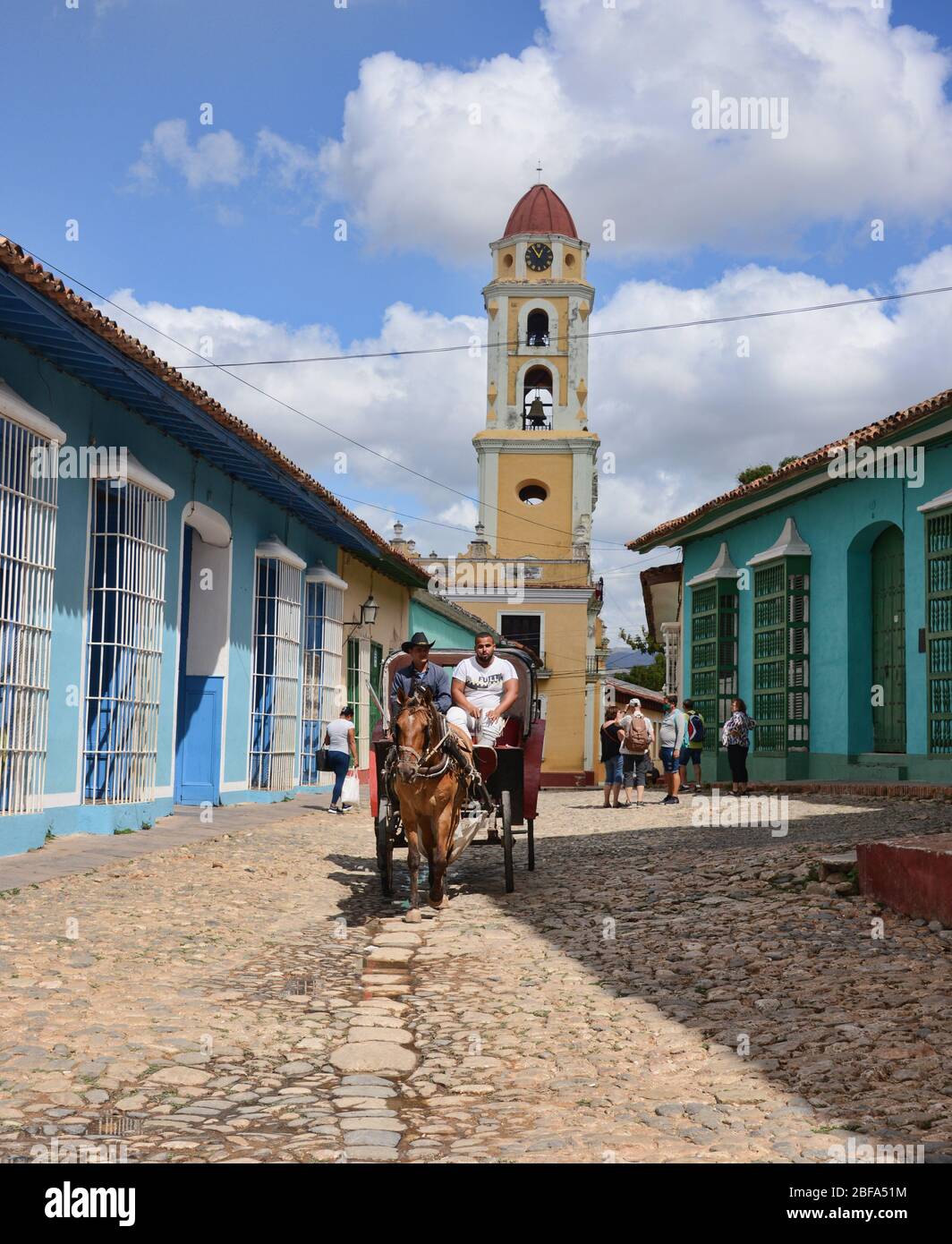 Sightseeing by horsecart in UNESCO World Heritage Trinidad, Cuba Stock ...