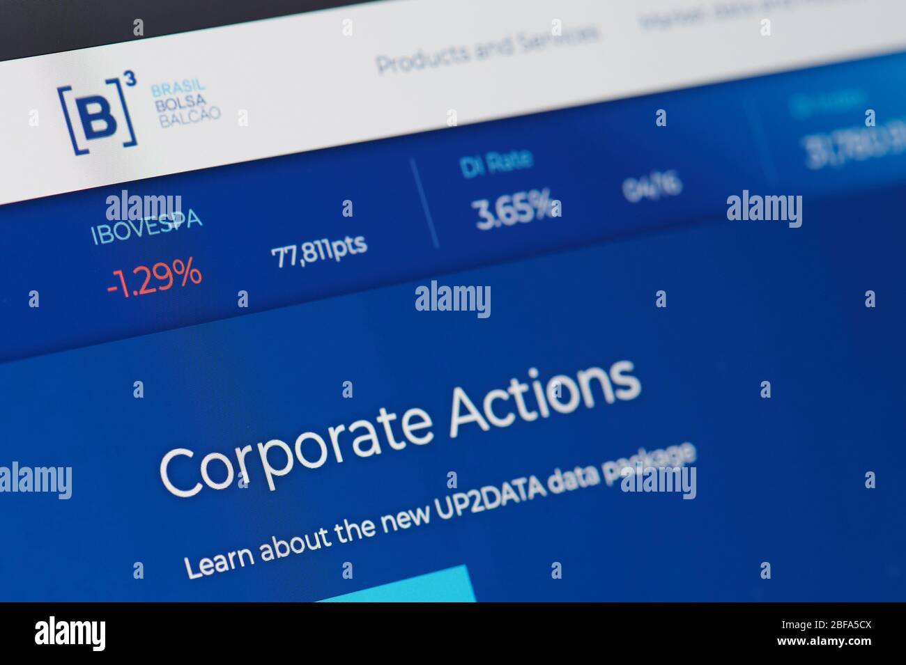 New-York , USA - April 17 , 2020: Using B3 stock exchange close up view ...