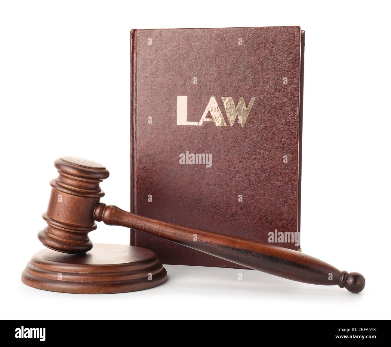 Judge's gavel and book on white background Stock Photo - Alamy
