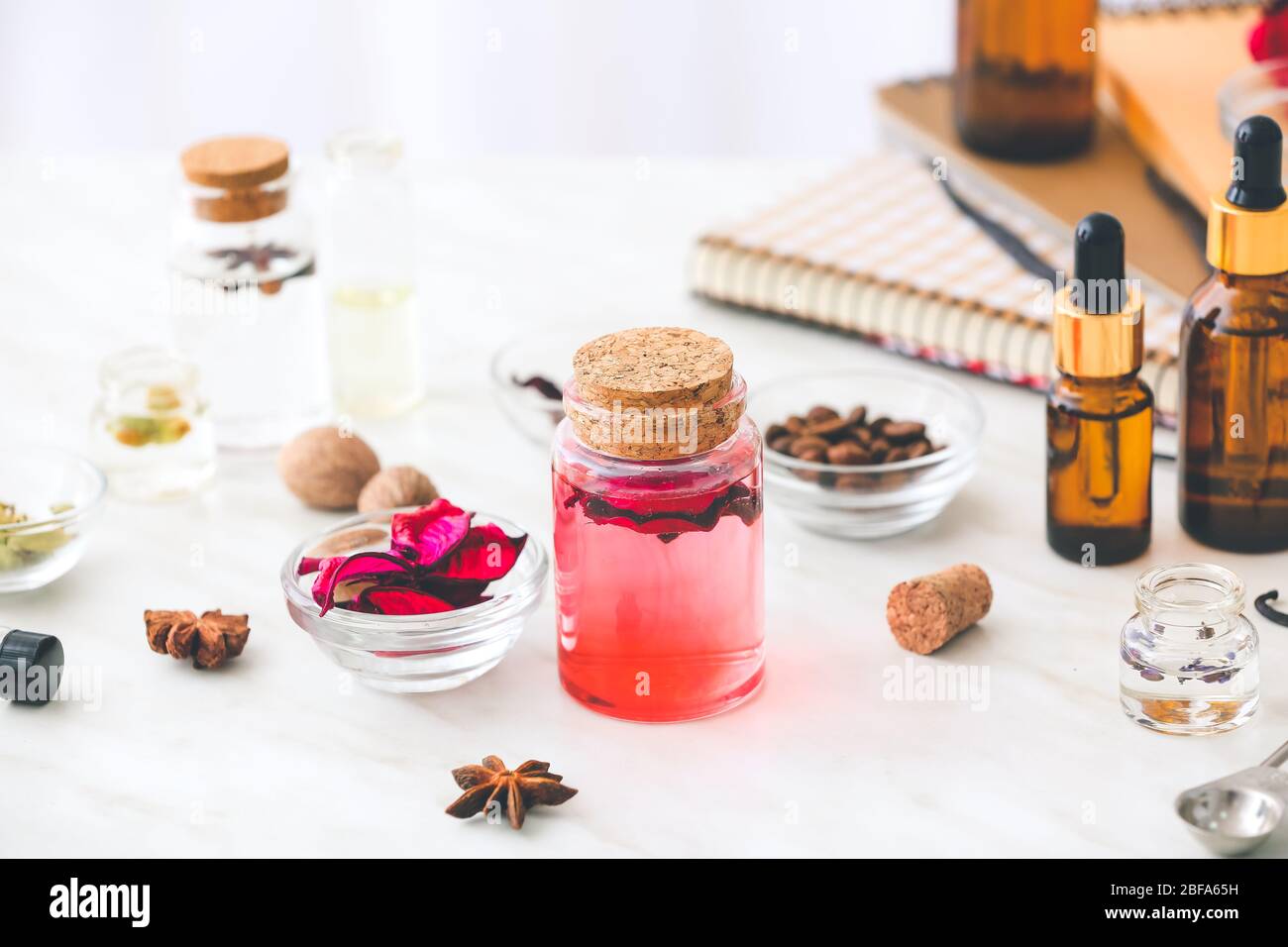 Perfume making bottles hi-res stock photography and images - Alamy