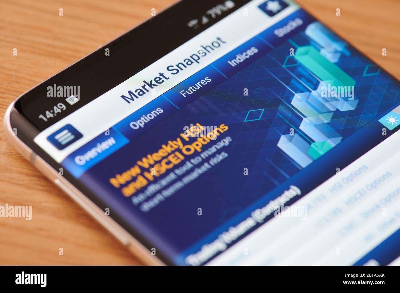 New-York , USA - April 17 , 2020: UK market app snapshot menu close up ...