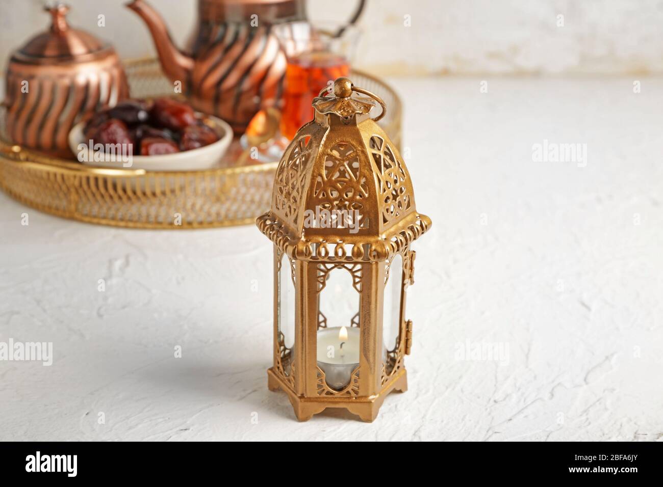 Muslim lamp on white background Stock Photo - Alamy
