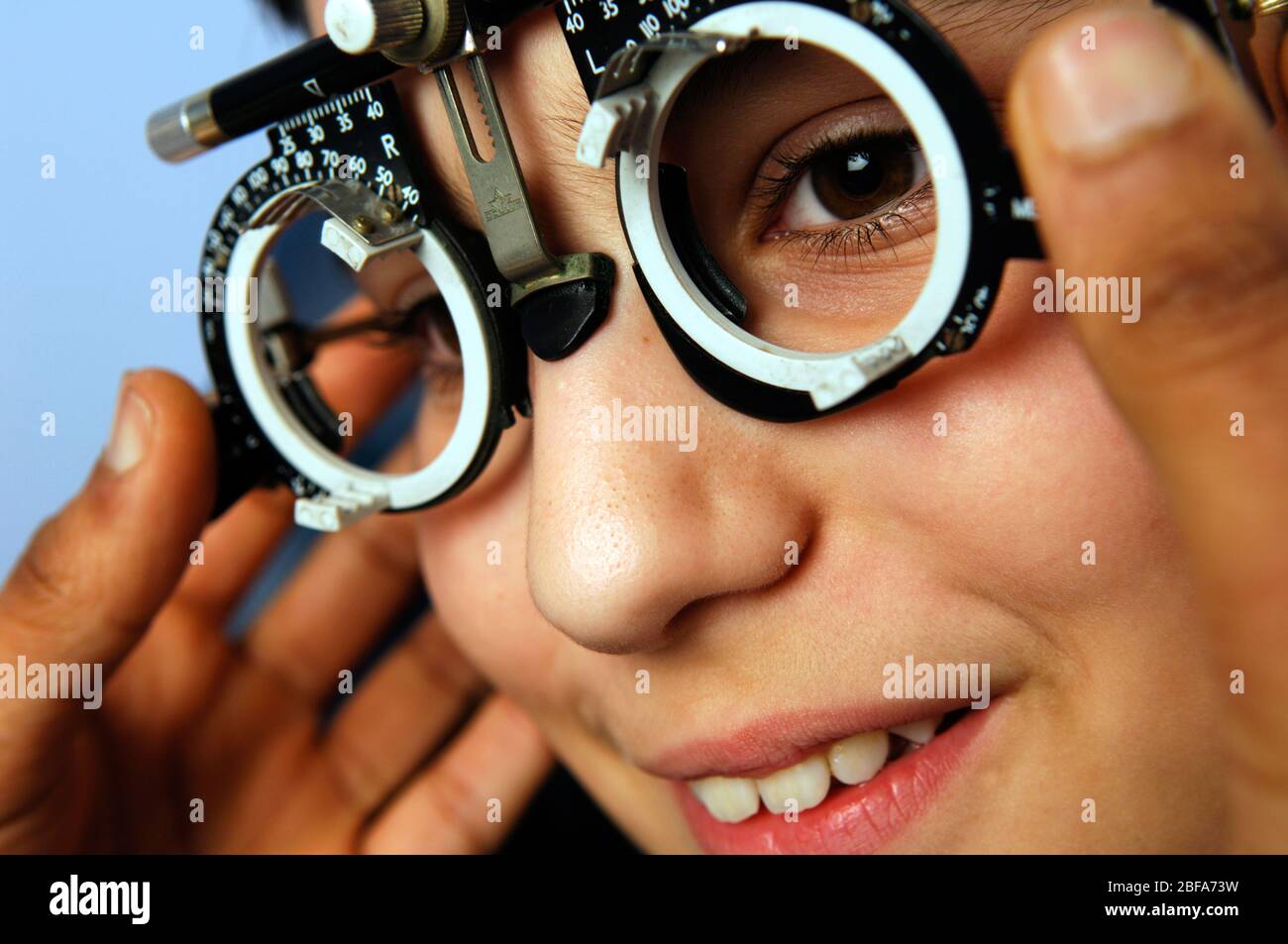 Opticians trial lenses eyes eye test hi-res stock photography and ...