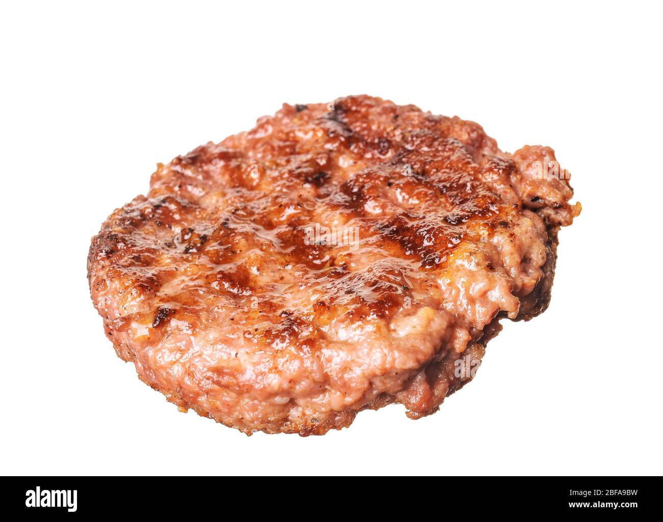 Grilled cutlet on white background Stock Photo - Alamy