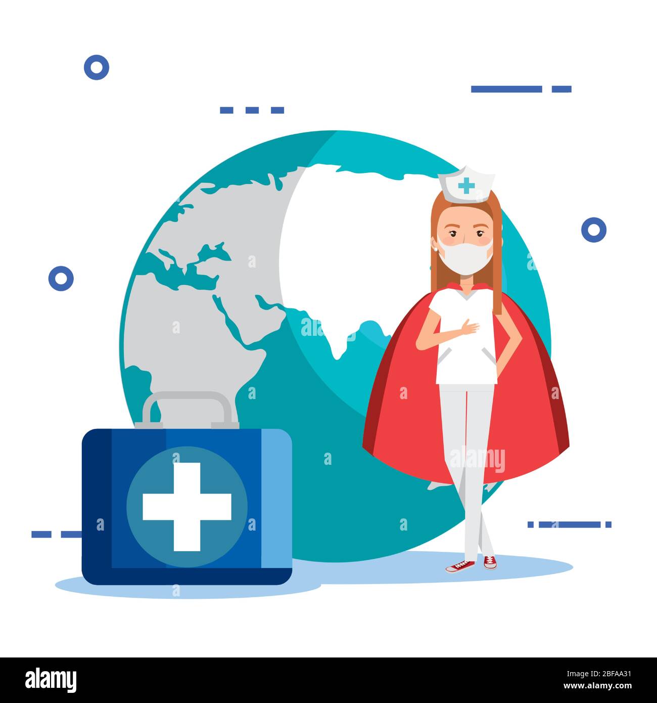 super nurse with hero cloak and icons Stock Vector Image & Art - Alamy