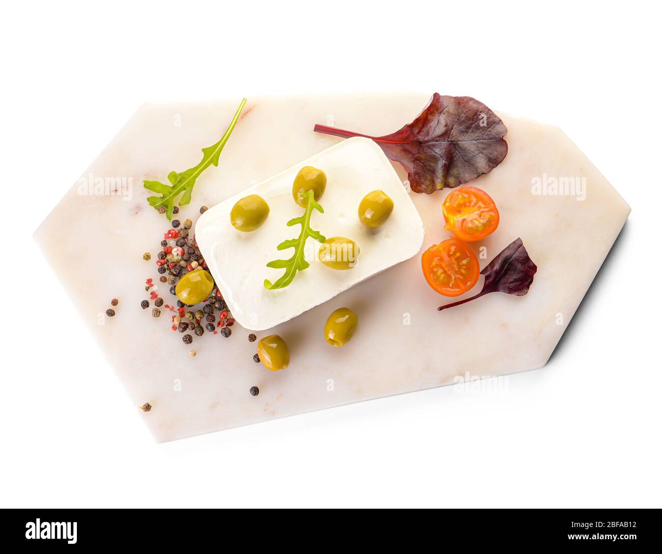 Top view soft feta cheese Cut Out Stock Images & Pictures - Alamy
