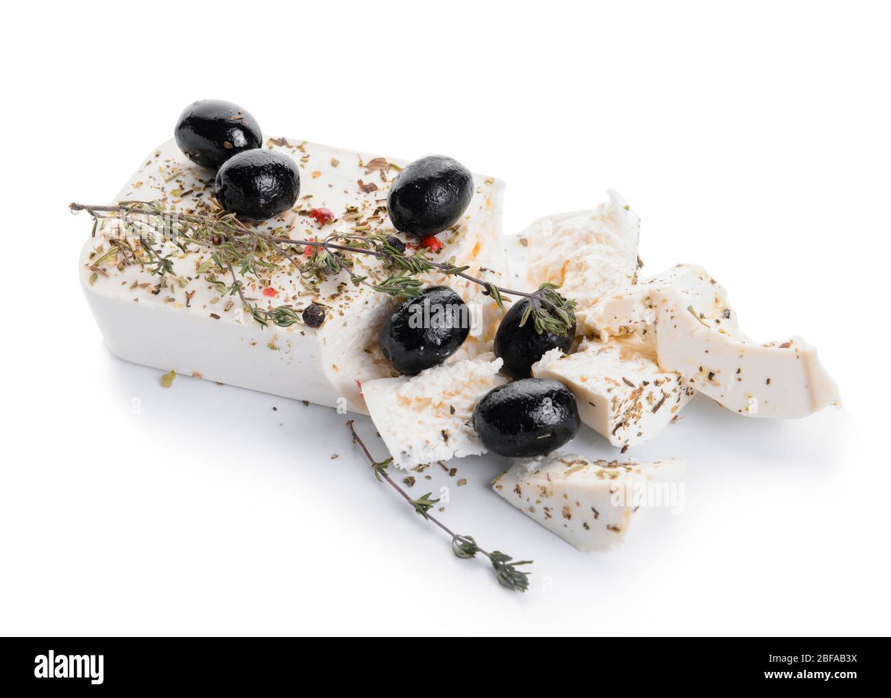 Pieces cheese spices Cut Out Stock Images & Pictures - Alamy