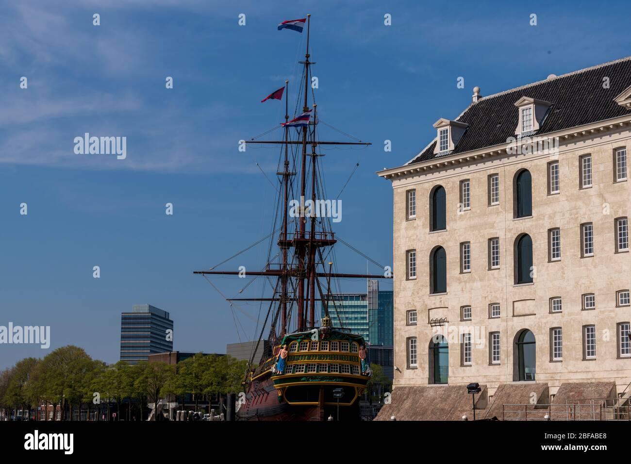Backside of the VOC Ship at the Scheepvaartmuseum in Amsterdam. This ...