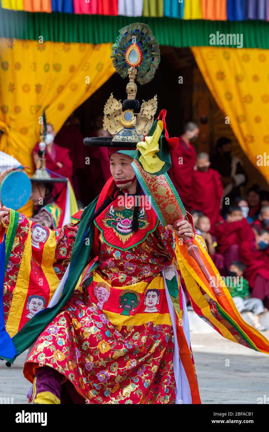 Bhutan, Punakha Dzong. Punakha Drubchen Festival. The Dance of the ...