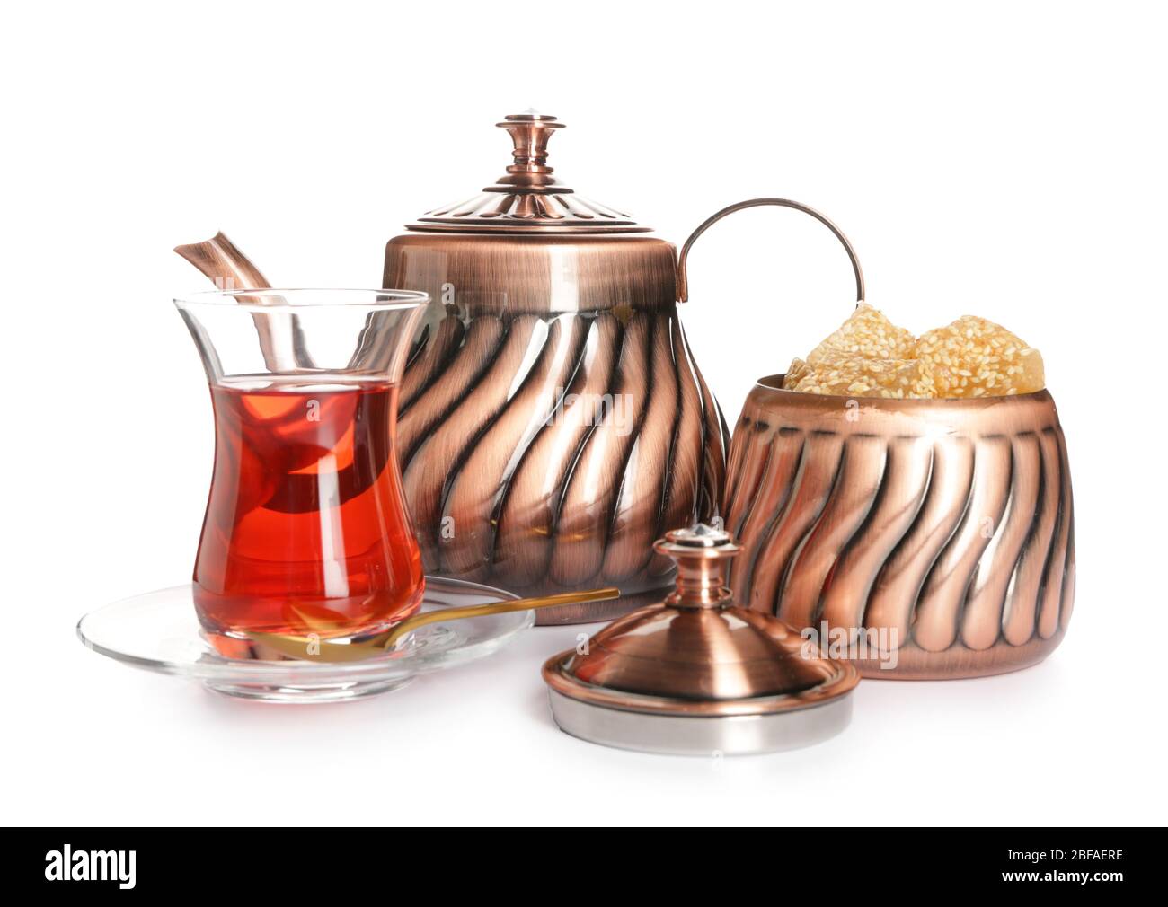 Teapot tasty turkish tea Cut Out Stock Images & Pictures - Alamy