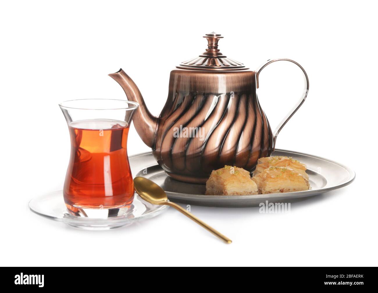 Tasty turkish tea baklava Cut Out Stock Images & Pictures - Alamy