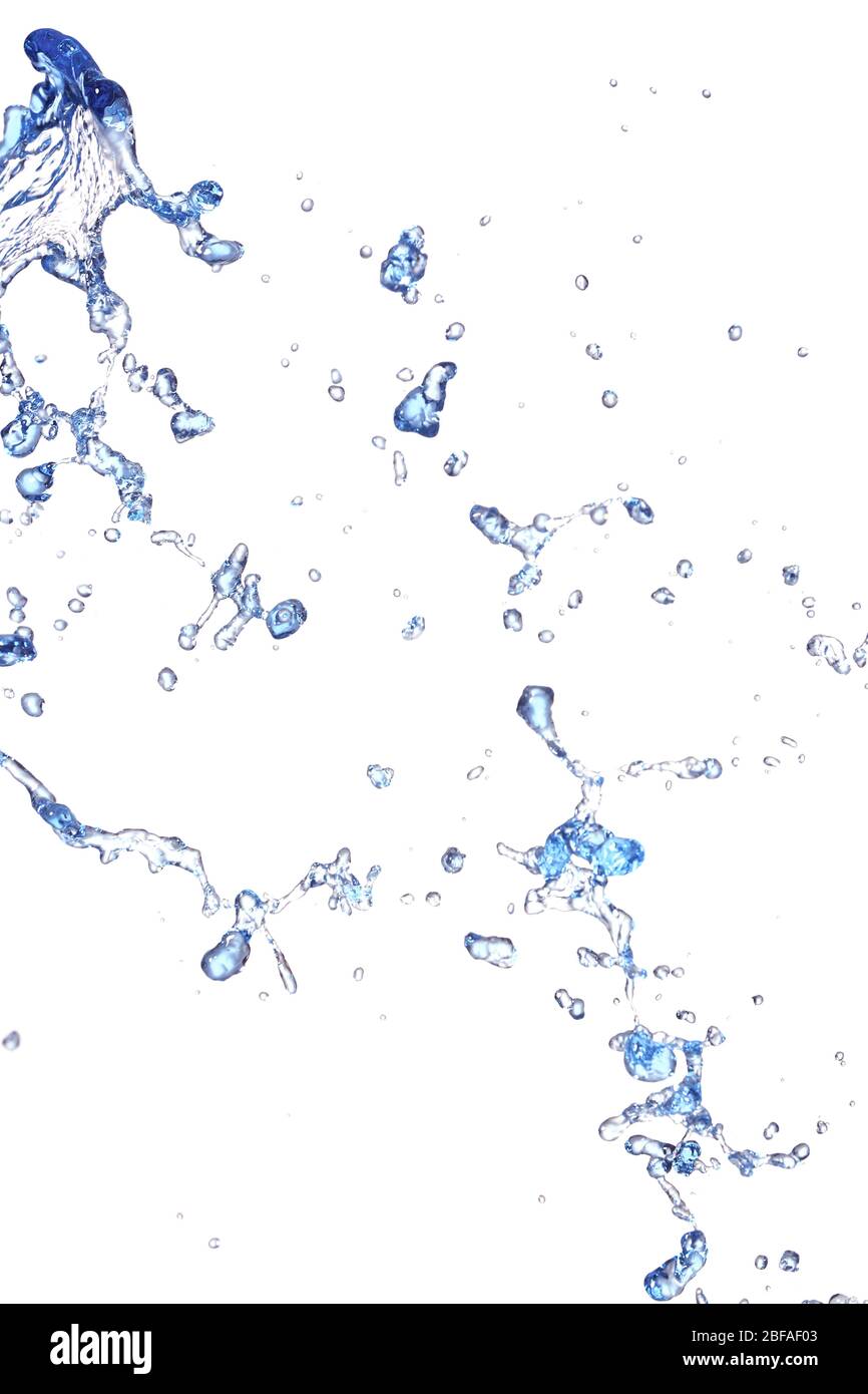 Splash of water on white background Stock Photo - Alamy