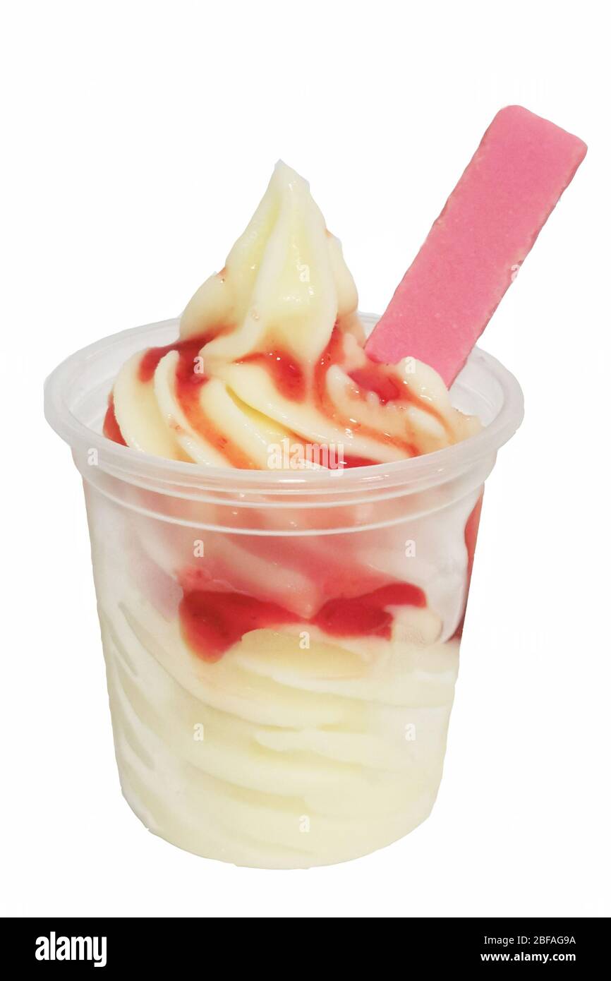 soft serve ice cream in a cup with topping Stock Photo - Alamy