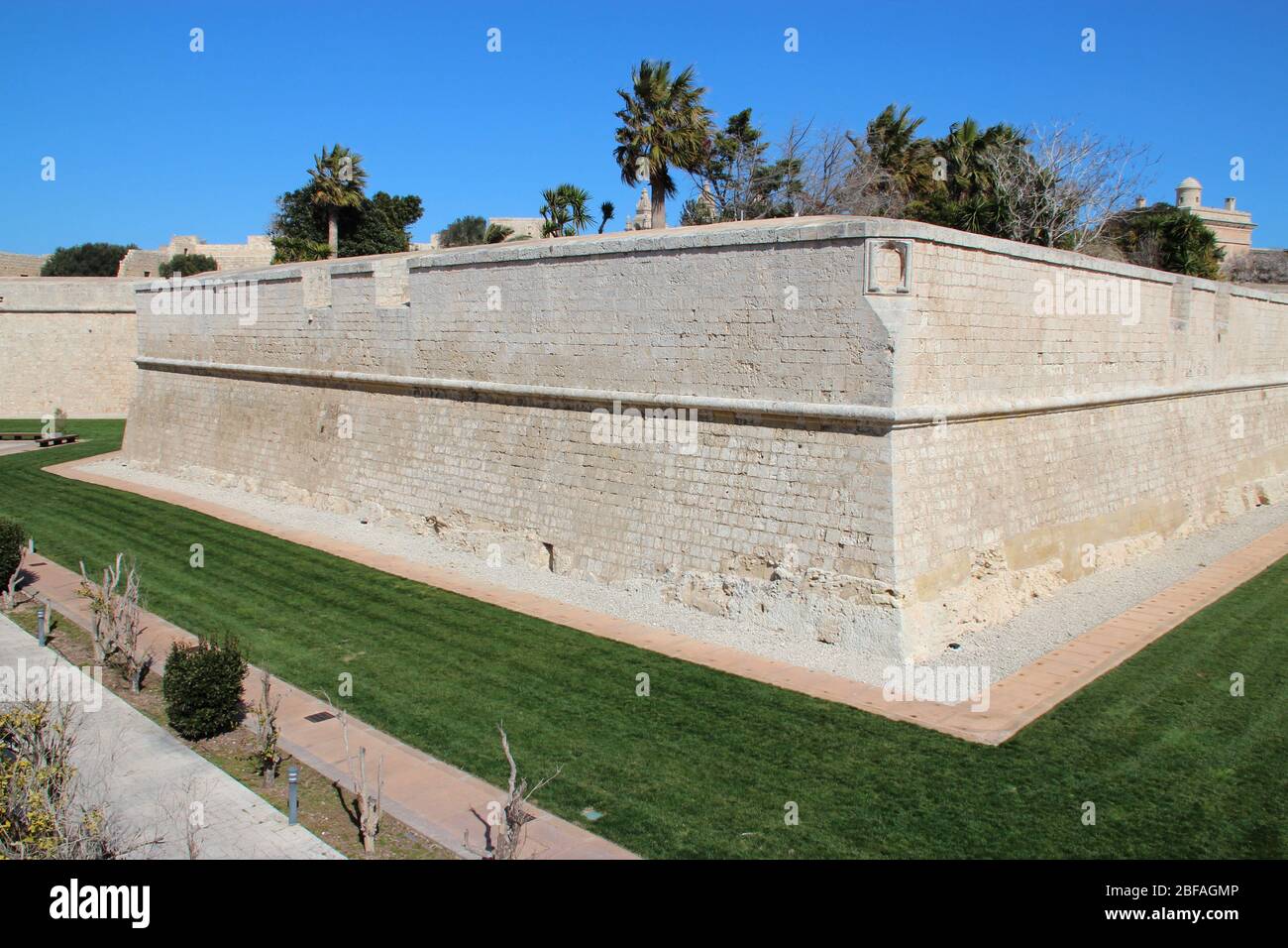 rampart and gardens in mdina in malta Stock Photo - Alamy