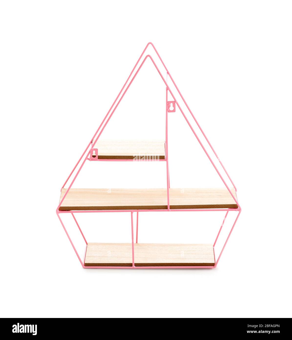 Stylish shelf on white background Stock Photo - Alamy