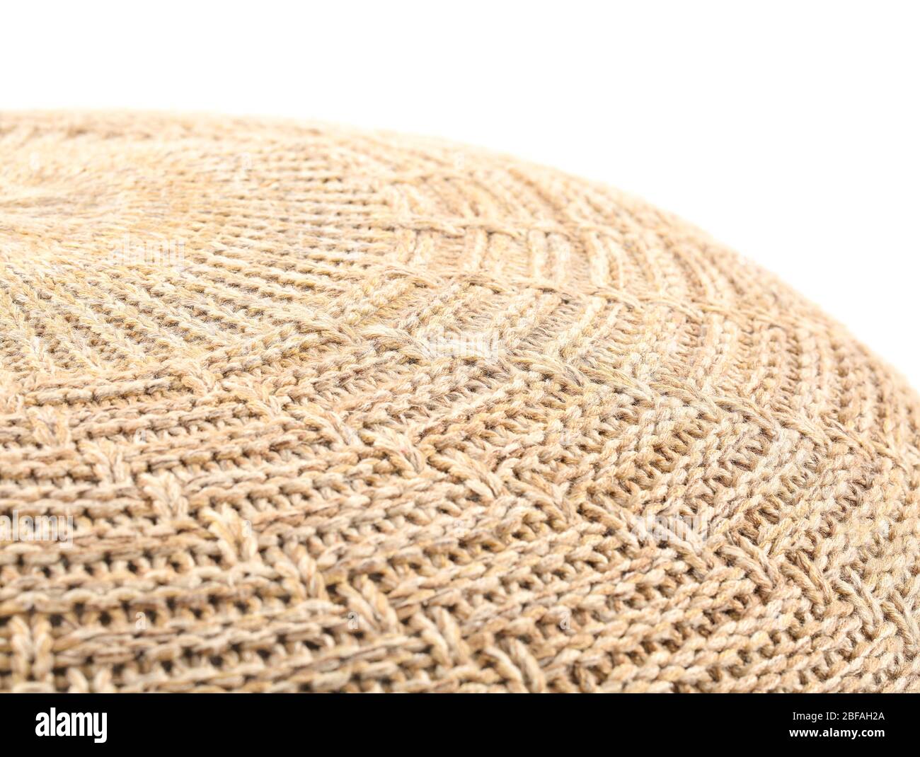 Stylish pouf on white background, closeup Stock Photo - Alamy