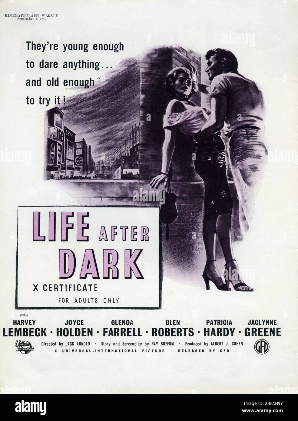 HARVEY LEMBECK and JOYCE HOLDEN in LIFE AFTER DARK aka GIRLS IN THE ...