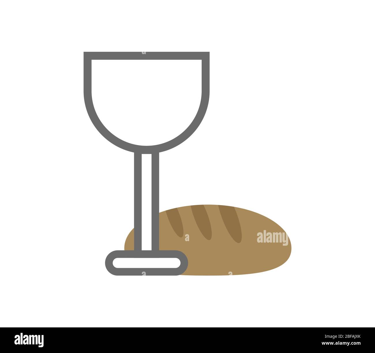 bread and wine icon illustrated in vector on white background Stock ...