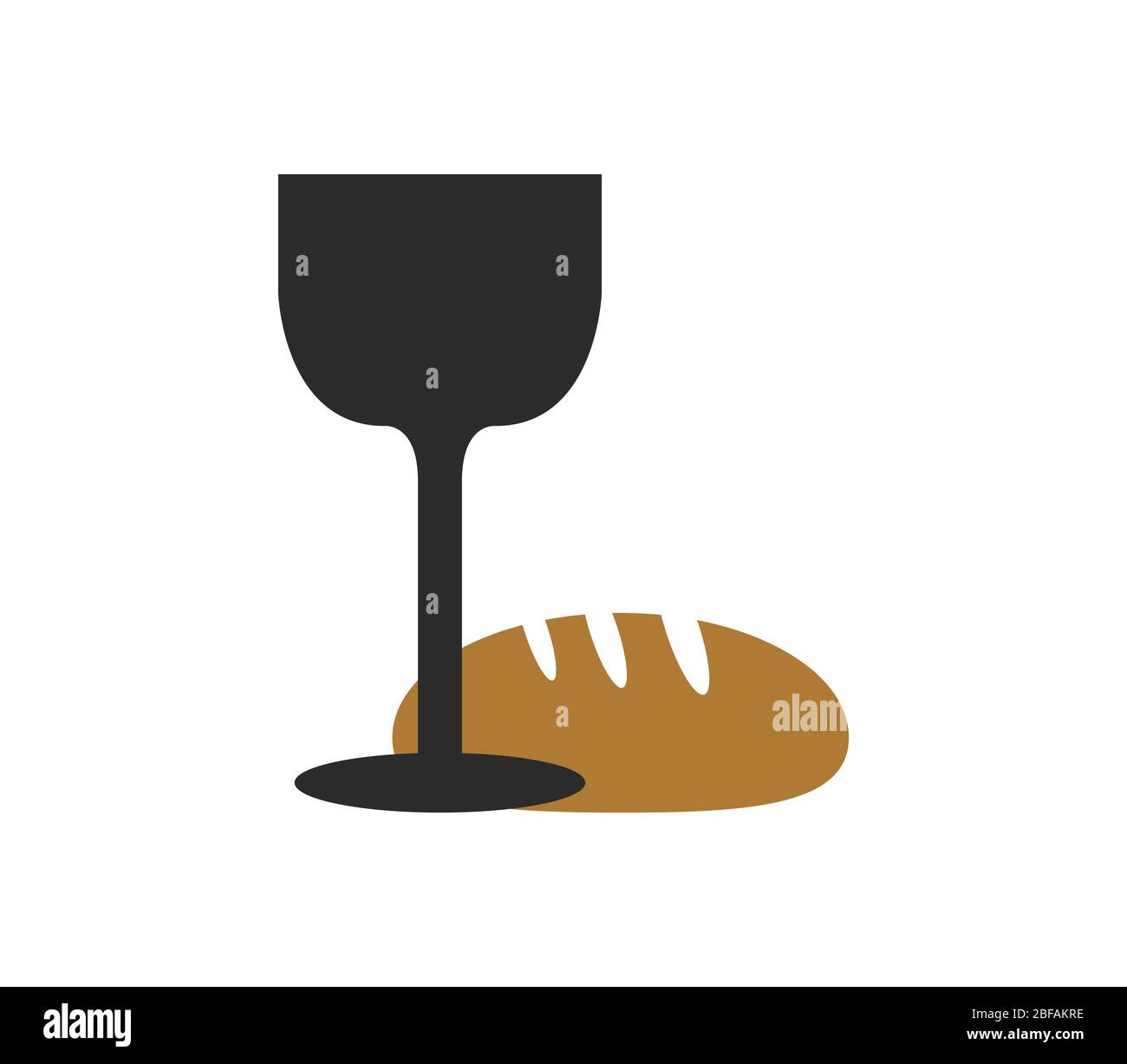 bread and wine icon illustrated in vector on white background Stock ...