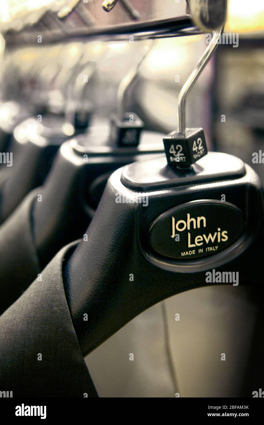 A rail of John Lewis suits in the flagship store on Oxford Street ...