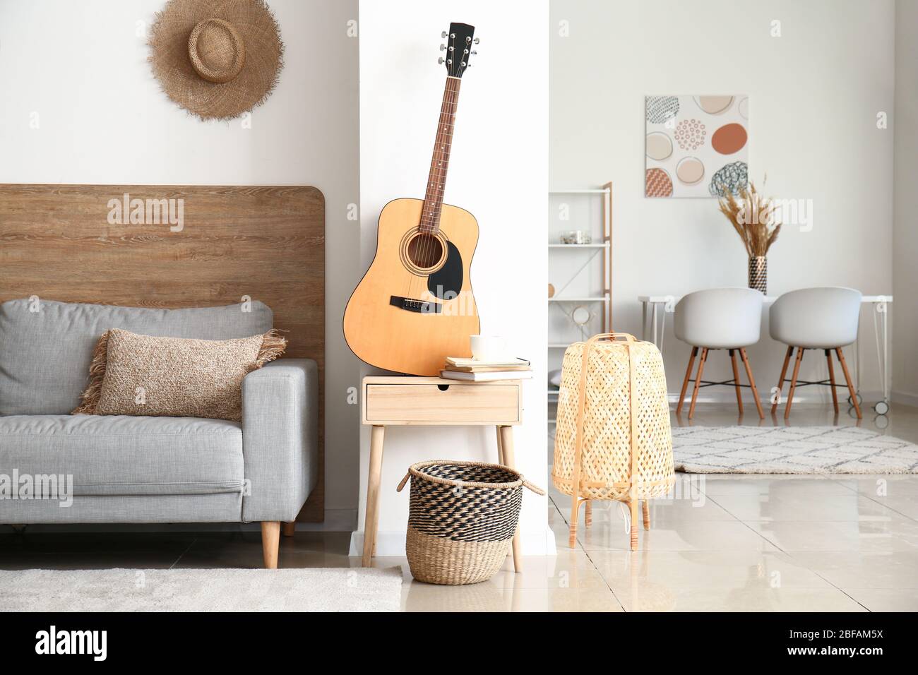 Interior of modern stylish studio apartment Stock Photo - Alamy