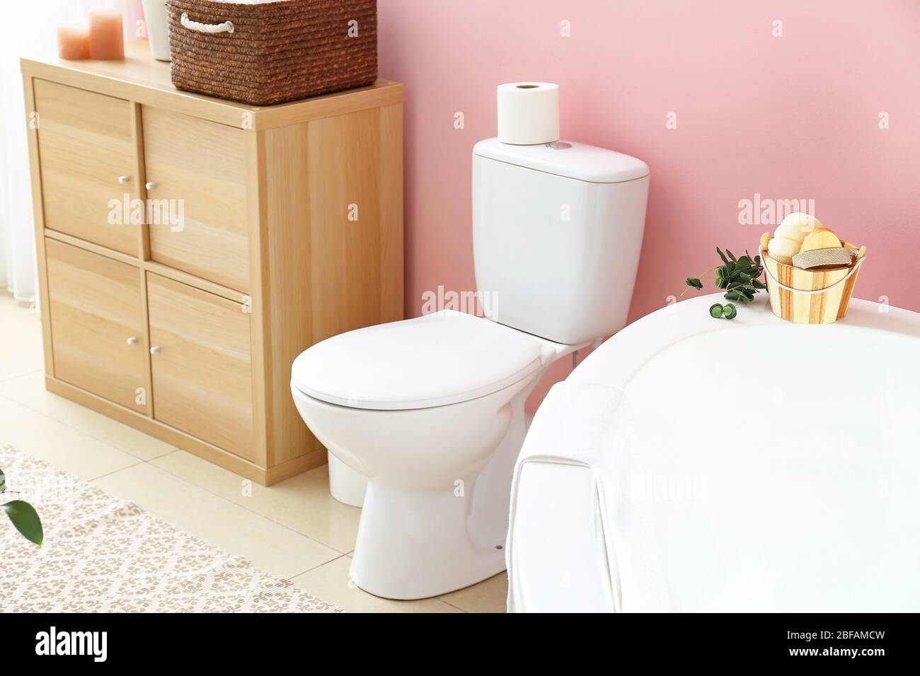 Interior of clean modern bathroom Stock Photo - Alamy