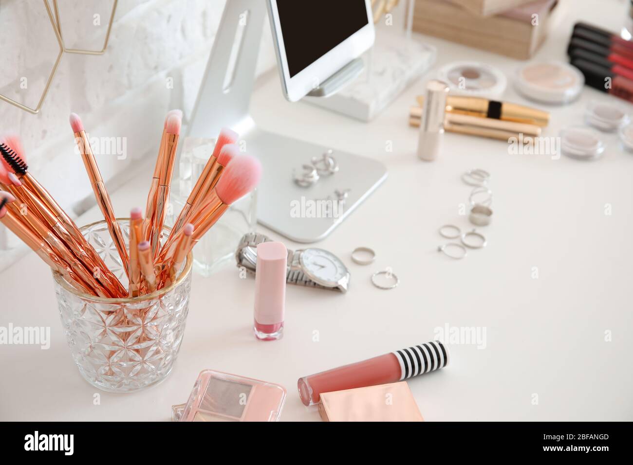 Workplace of professional makeup artist Stock Photo - Alamy