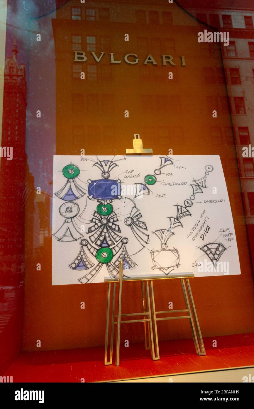 The jewelry normally in the display window for Bvlgari has been ...