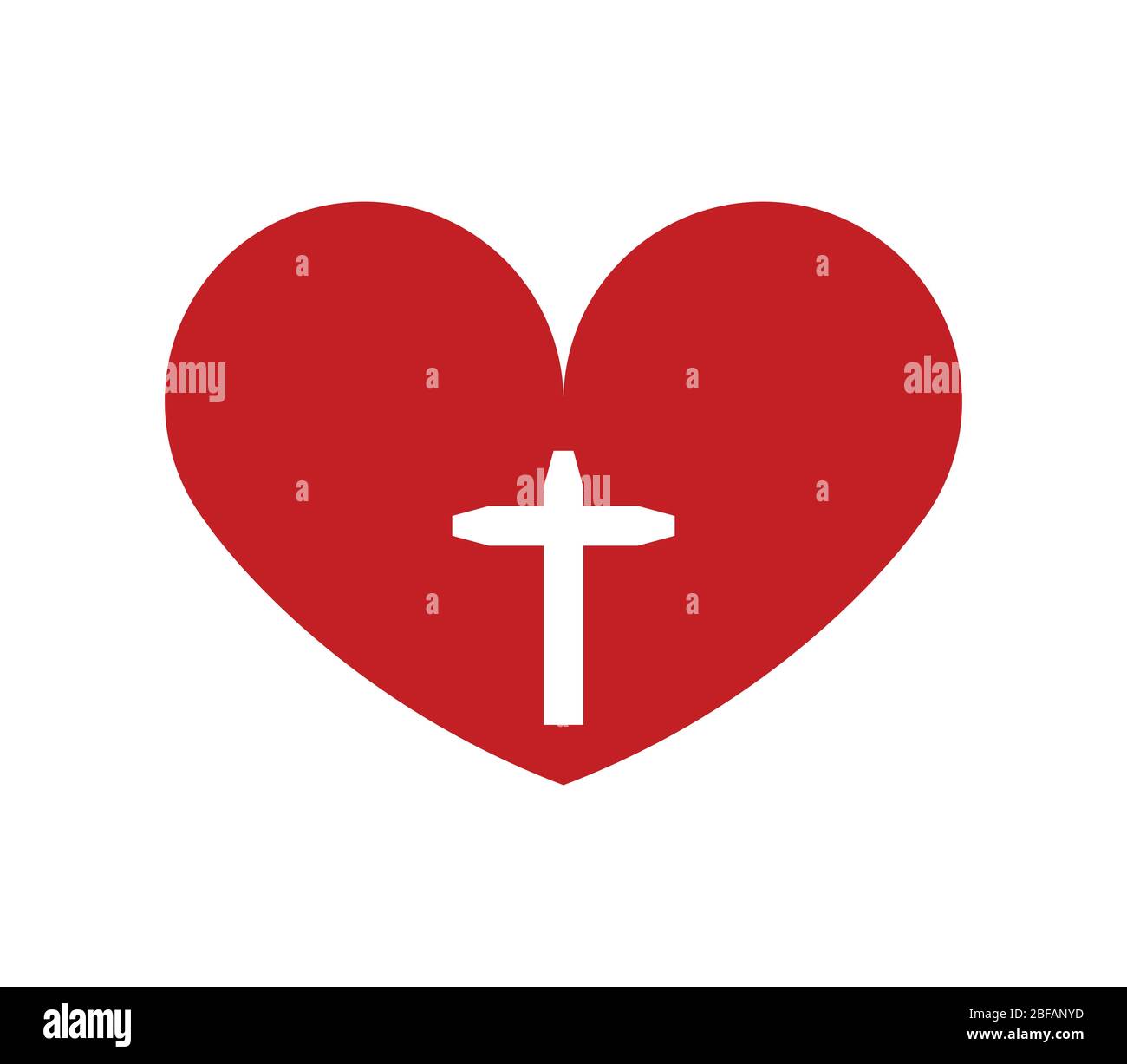 cross heart icon illustrated in vector on white background Stock Vector ...