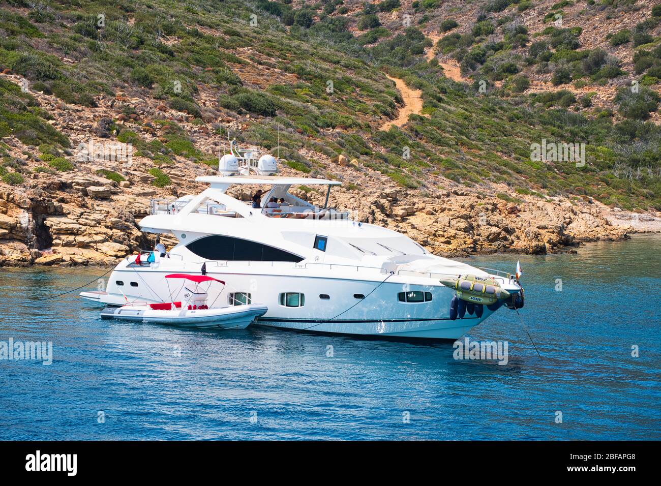 Bodrum Downtown with castle, beach and marina. View of Bodrum Beach ...