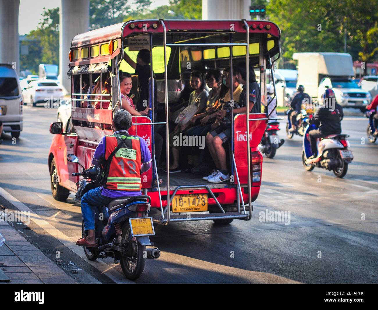 Bus and public transport in Bangkok Thailand Stock Photo - Alamy