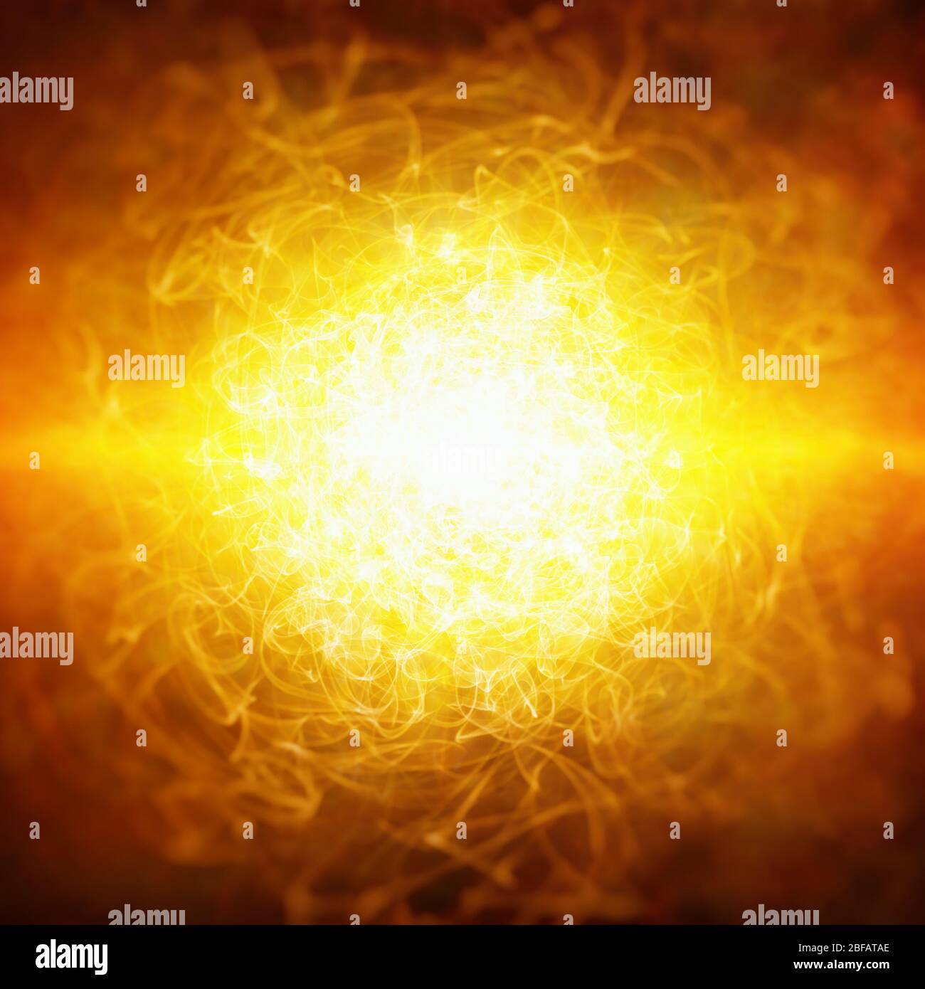 Abstract scientific background - powerful red explosion, concentrated ...