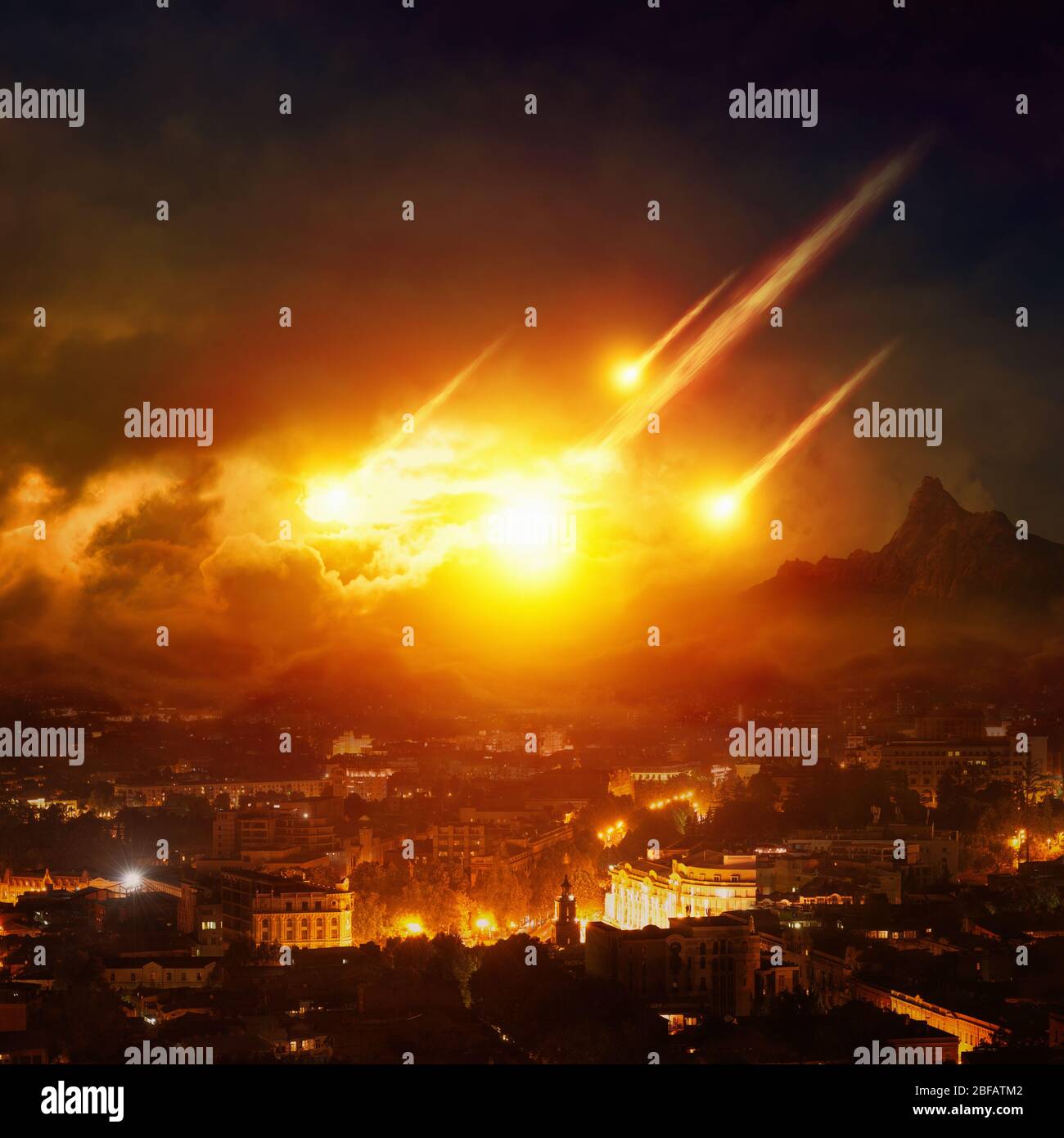 Dramatic apocalyptic background - judgment day, end of world, asteroid ...