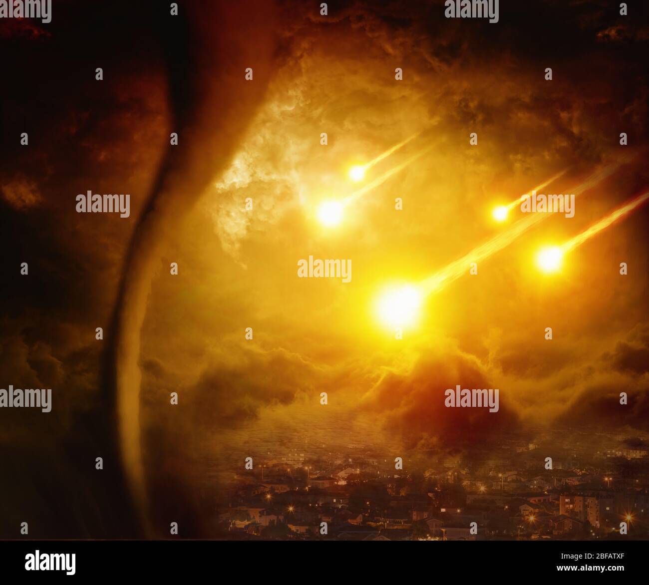 Dramatic apocalyptic background - judgment day, end of world, asteroid ...
