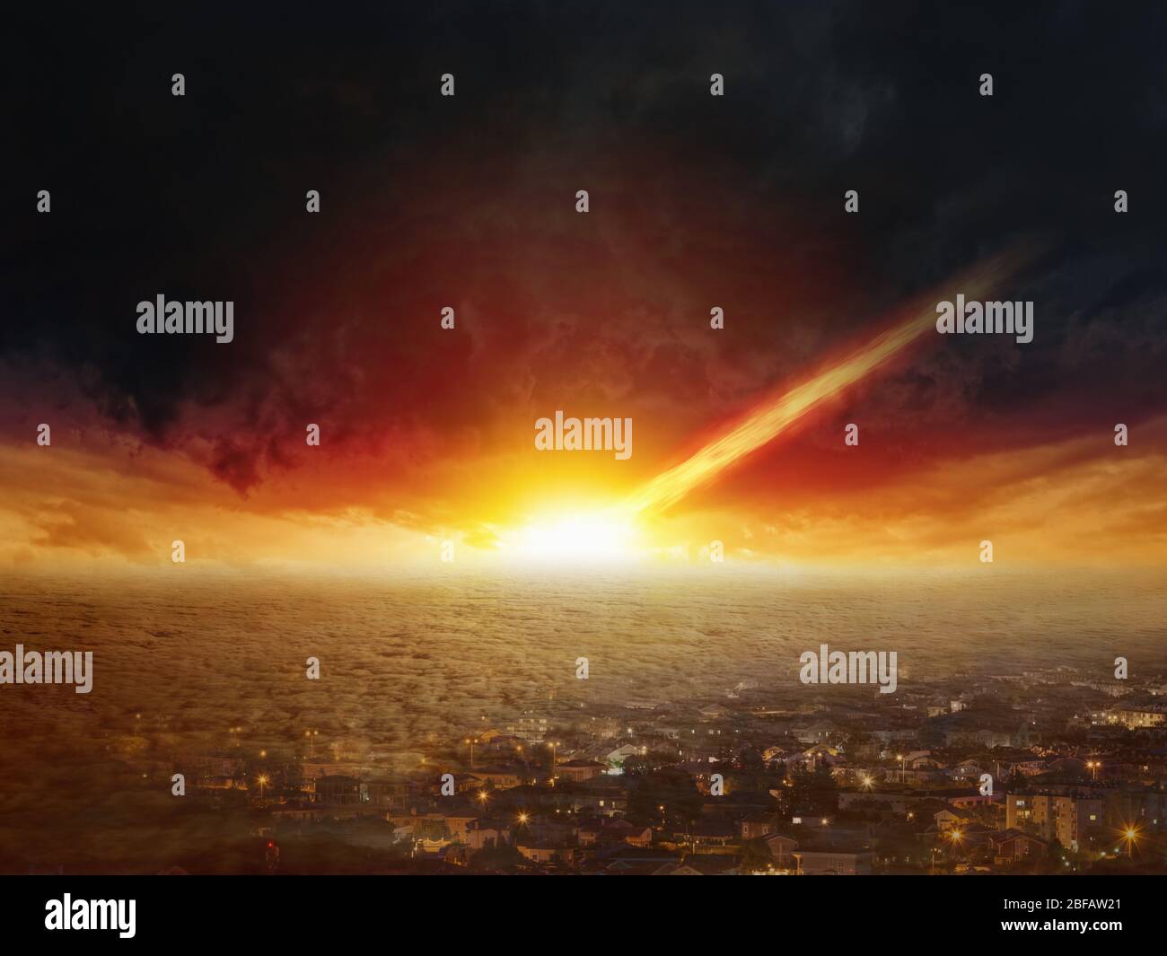 Dramatic apocalyptic background - judgment day, end of world, asteroid ...