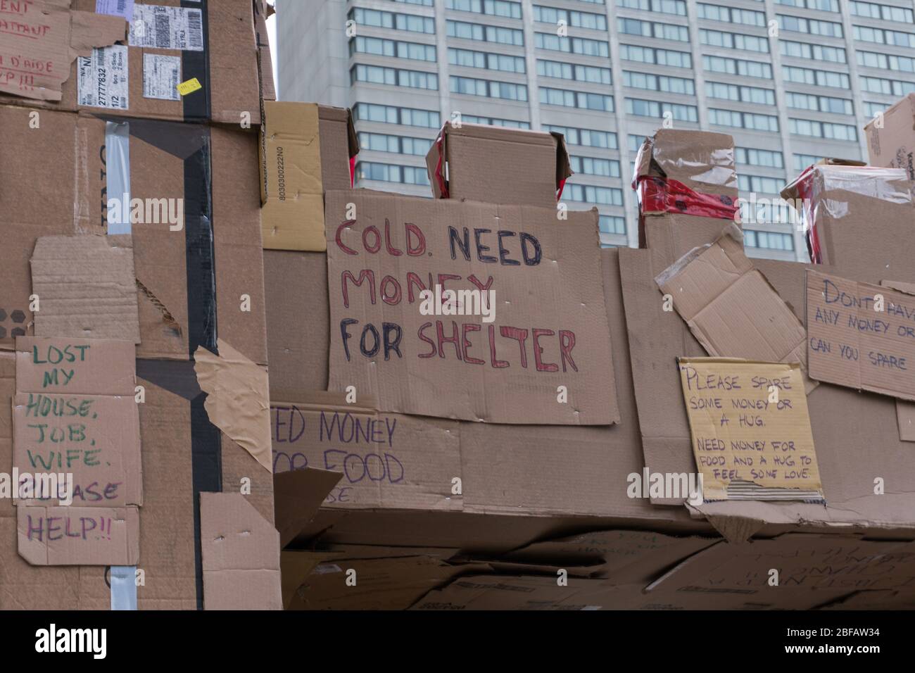 Homeless People With Cardboard Signs