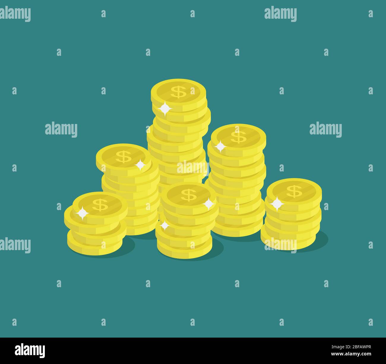 coins icon illustrated in vector on white background Stock Vector Image ...