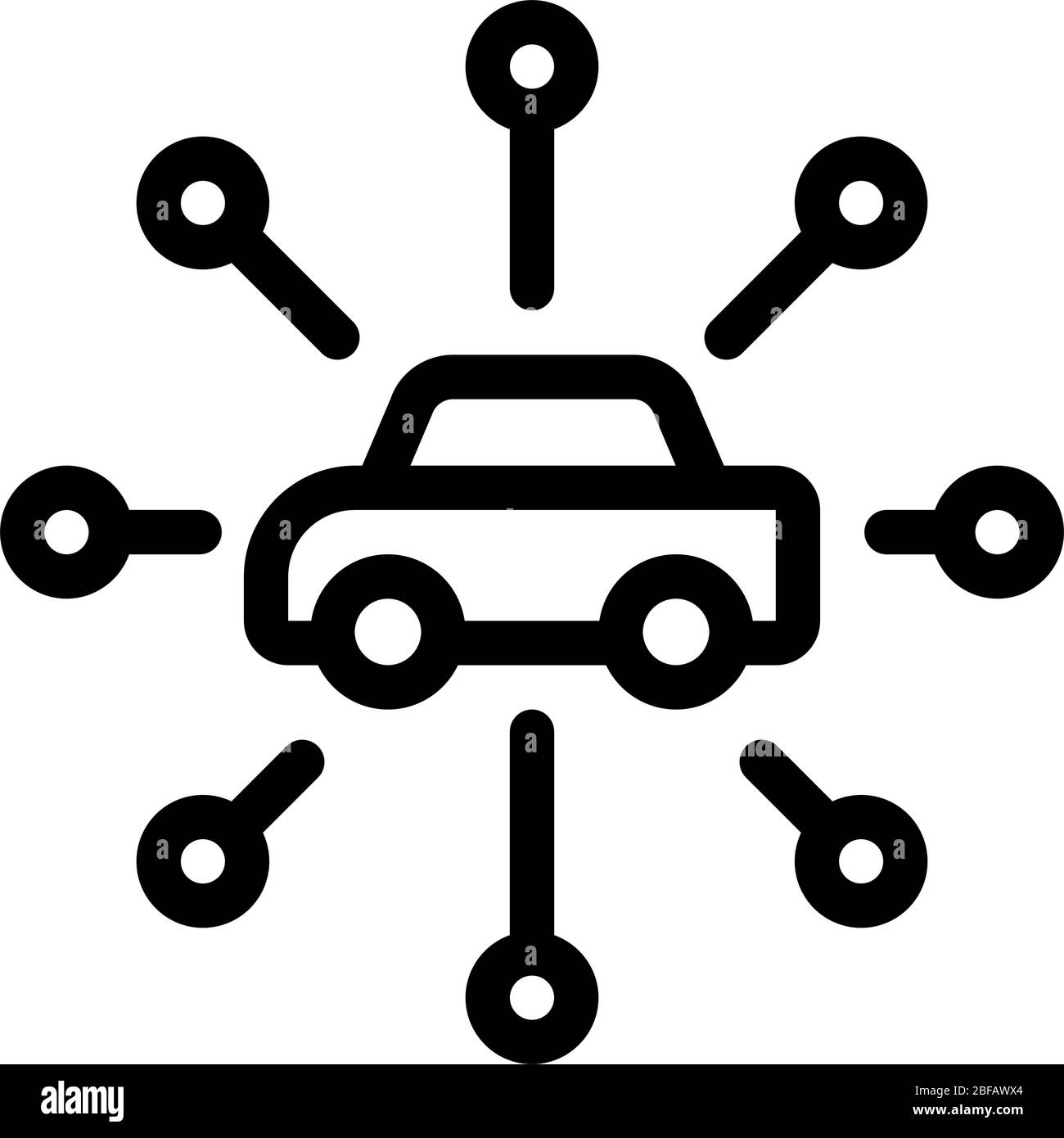 universal network of cars icon vector outline illustration Stock Vector ...