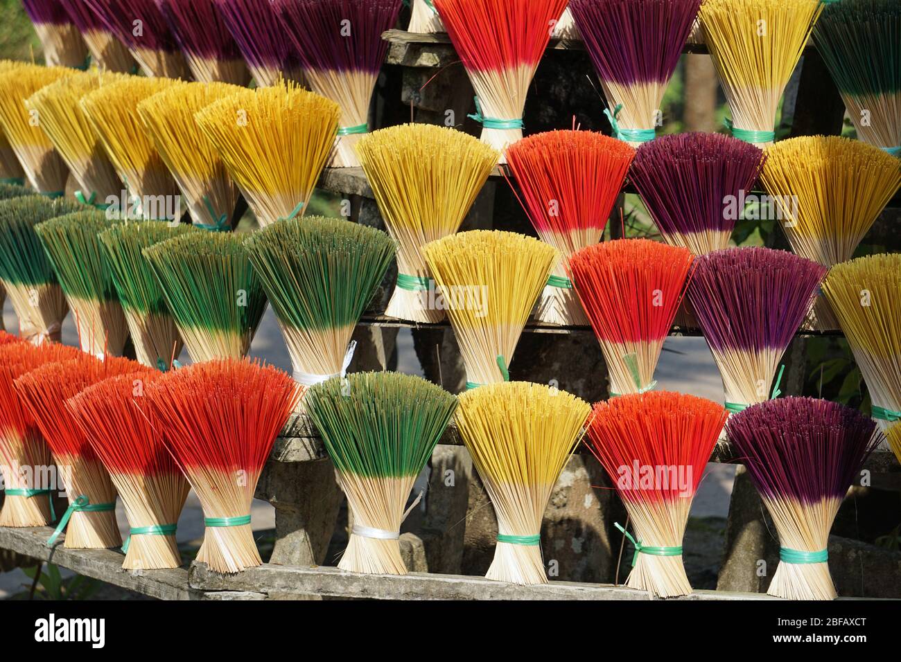 factory producing colorful incense sticks in vietnam Stock Photo - Alamy