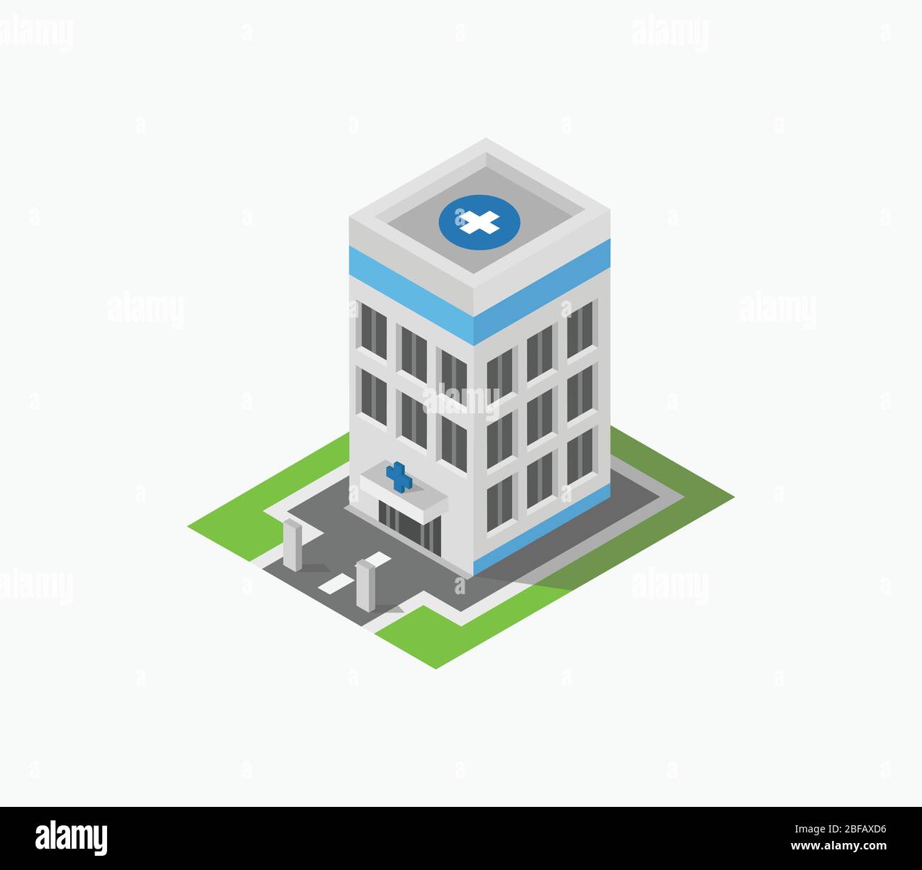 isometric hospital icon illustrated in vector on white background Stock ...