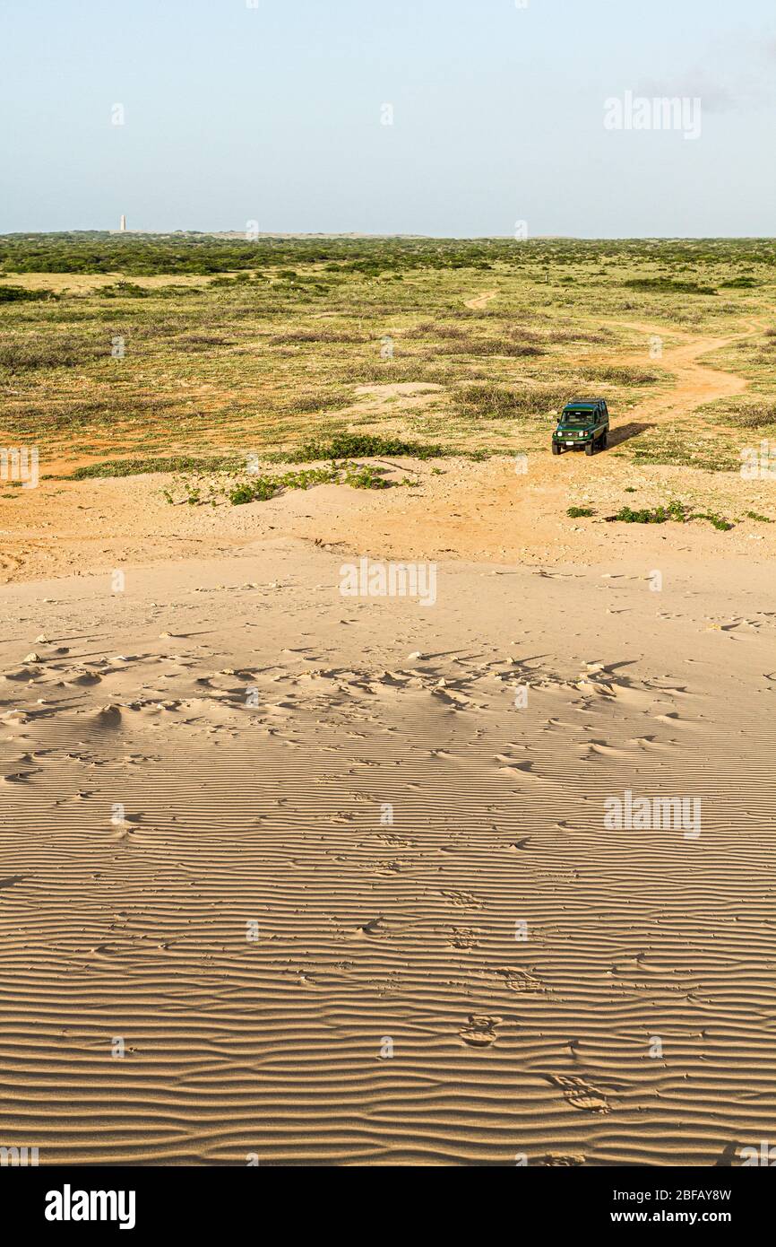 Car in Medanos Blancos , in Paraguana Peninsula, the most northern ...