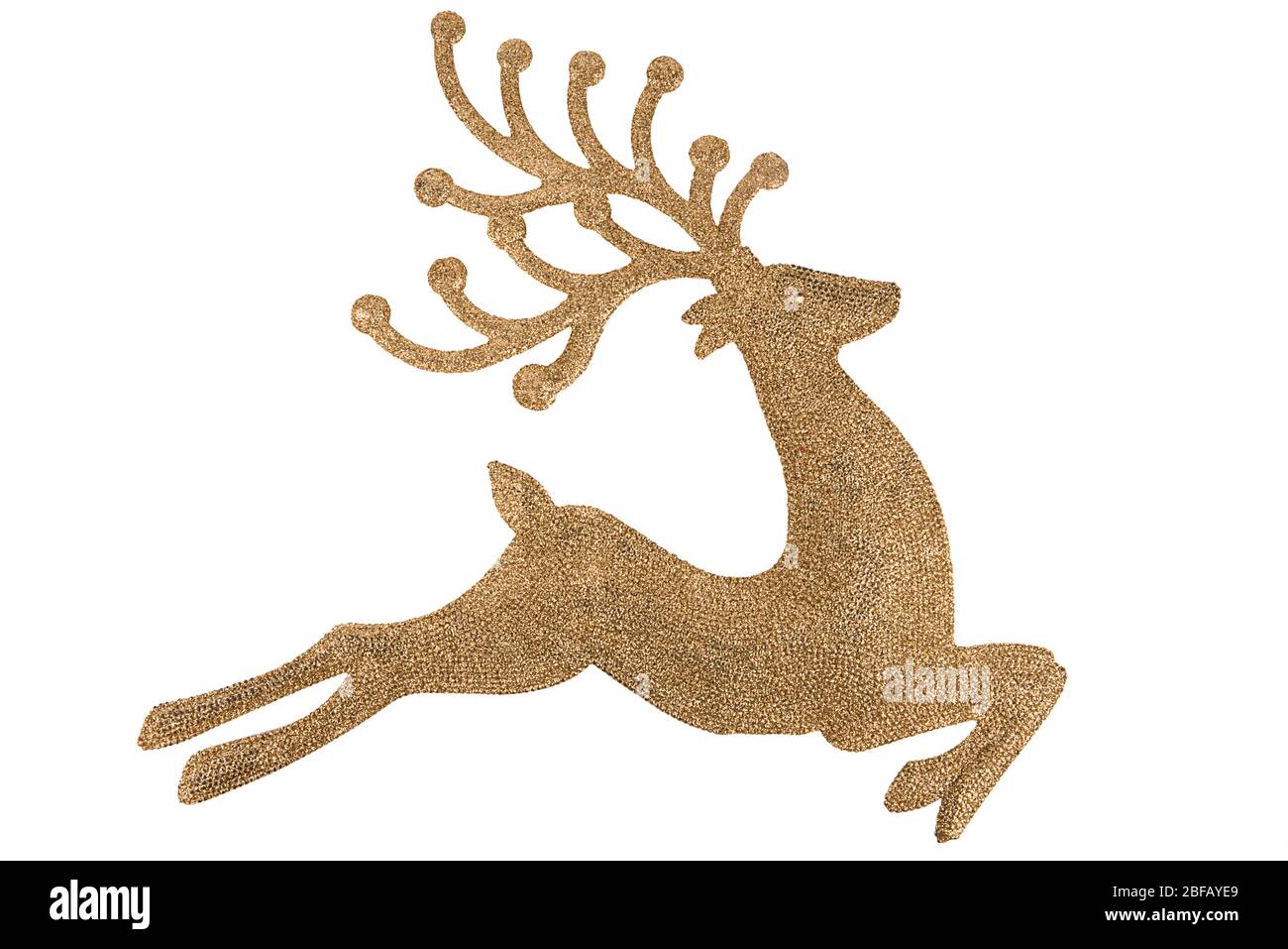 Big shiny reindeer for Christmas decoration. Isolated on white ...