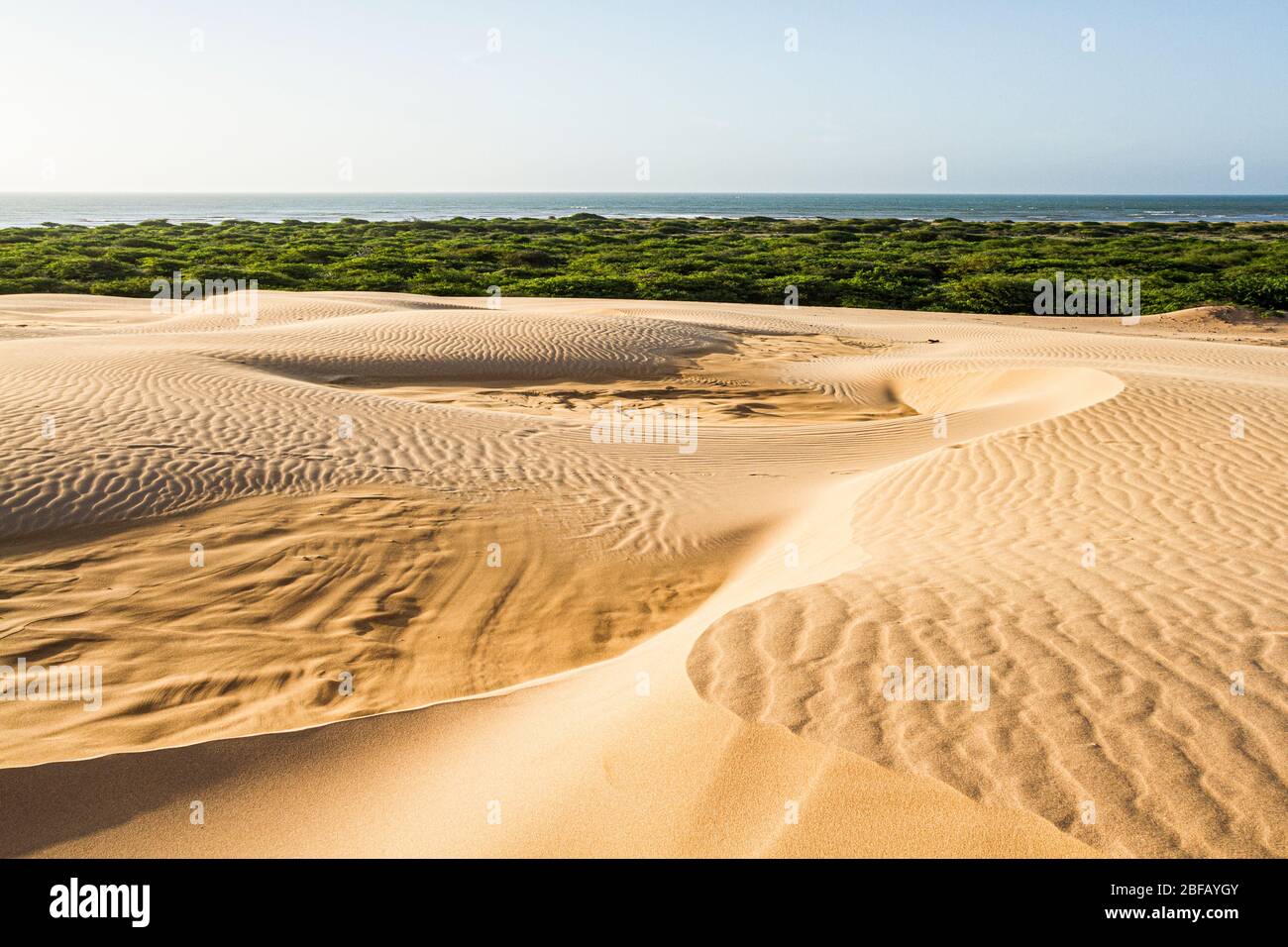 Sand dunes in Medanos Blancos Beach, in Paraguana Peninsula, the most ...