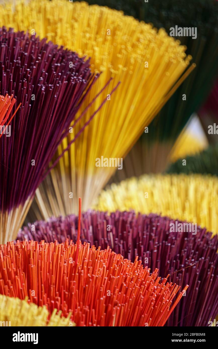 factory producing colorful incense sticks in vietnam Stock Photo - Alamy