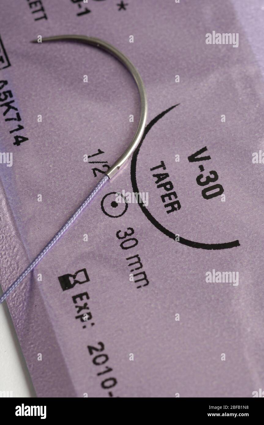 A synthetic suture Stock Photo - Alamy