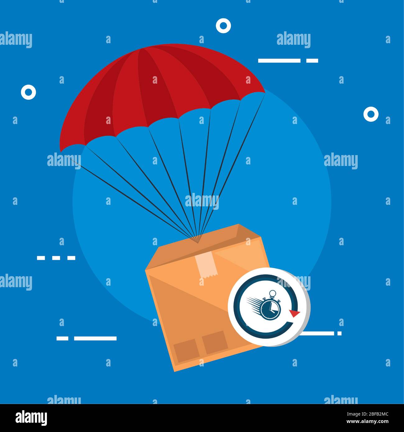 box package with parachute and chronometer Stock Vector Image & Art - Alamy