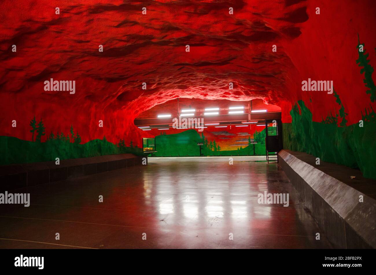 Sweden, Stockholm, May 30, 2018: underground metro tunnelbana station ...