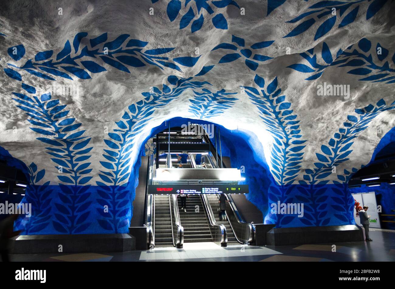 Sweden, Stockholm, May 30, 2018: underground metro tunnelbana station T ...