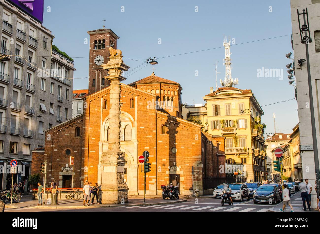 Milan, Italy, September 8, 2018: Basilica di San Babila church with ...