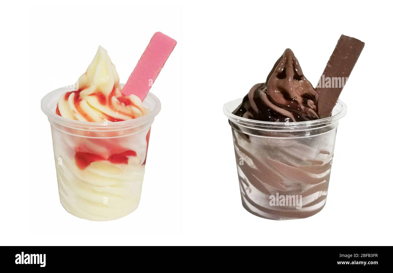 soft serve ice cream in a cup with topping Stock Photo - Alamy